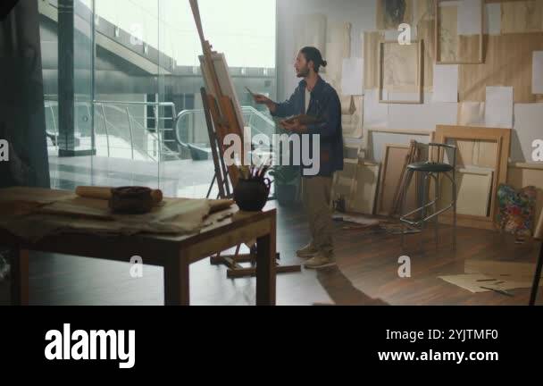 A Male Artist Engages in Therapeutic Drawing Practice to Restore ...