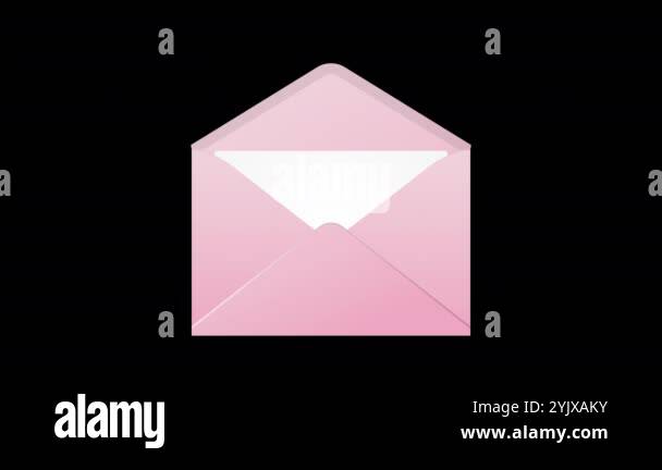 Animation of the opening envelope with white paper. Email message icon ...