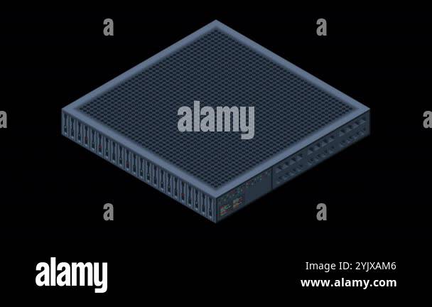 Isometric server animation. Server racks. Server boxes isolated ...
