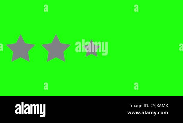 Two star rating animation. Yellow two stars review or rating concept ...