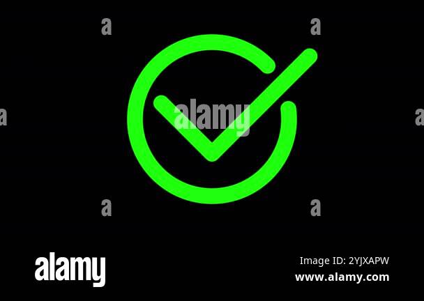 Check mark symbol animation. Animation of check mark icon. Approve and ...