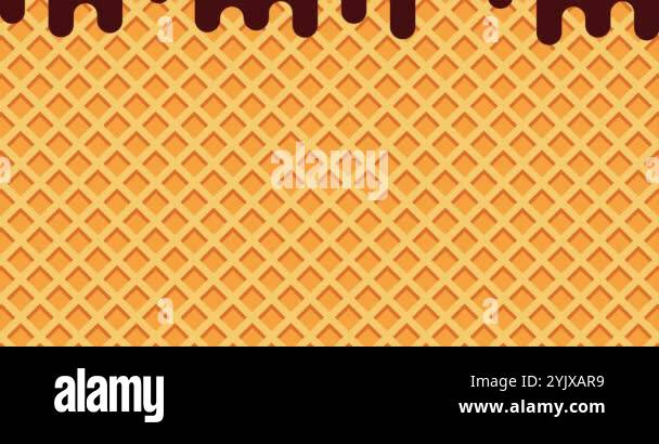 Melted chocolate dripping animation. Dessert background with melted ...