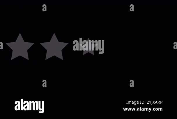 Three star rating animation. Yellow three stars review or rating ...