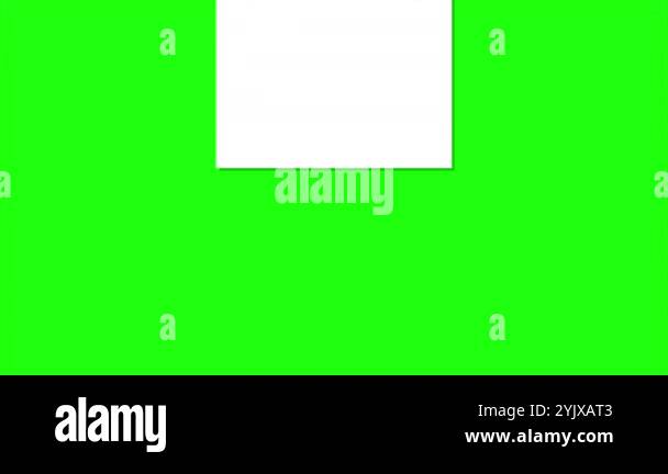 Paper hanging on clip animation. Poster mockup with white frame ...