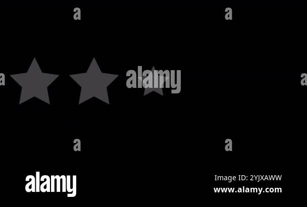 Two star rating animation. Yellow two stars review or rating concept ...