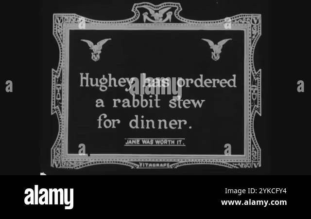 US - 1915, in this silent comedy, a cook joyfully prepares a rabbit ...