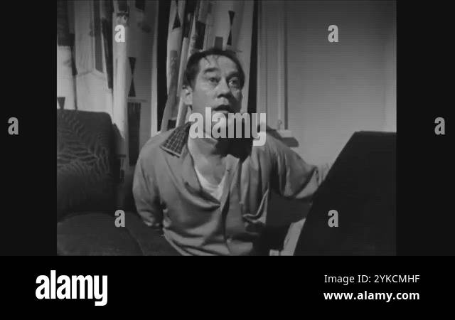 USA - 1960 - A cop trips a mentally ill man who comes at him with a ...