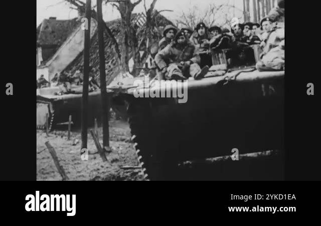 GERMANY - 1945 - General Crerar and Field Marshal Montgomery oversee ...