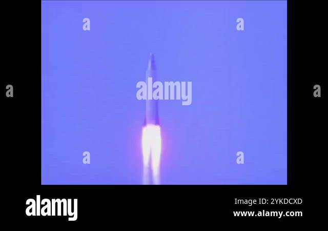 FLORIDA - 1957 - An Atlas rocket is blown up mid-air deliberately after ...