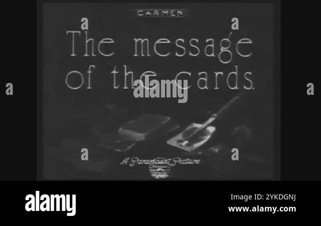 US - 1915 - in this silent drama, a gypsy woman reads her tarot cards ...