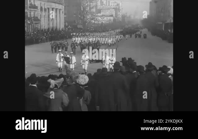 WASHINGTON DC - 1905 - US Navy sailors in dress uniforms march in Teddy ...
