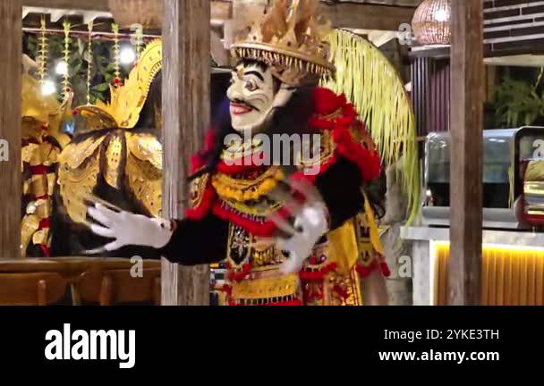 Bali, Indonesia - 28 August, 2024: Artist performing the Jauk Manis ...