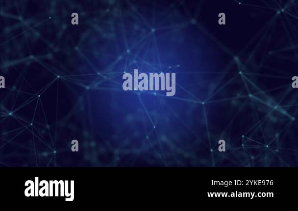 Polygon mesh Abstract digital connection moving dots and lines Communication network concept ...