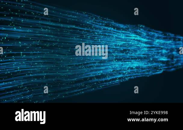 Digital cyber wave technology digital network background dots ...