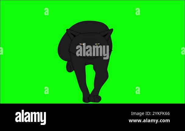 2d Animation Of Strong And Majestic Black Wolf Running Upright With ...