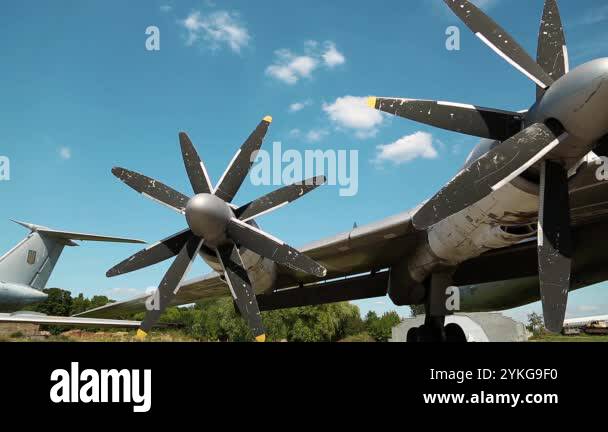 Wing of old TU-142 VPMK Bear-F Mod 4 Long-Range ASW propeller-driven ...