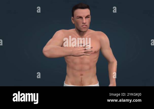 Illustration of physical conditions during a heart attack, showing ...