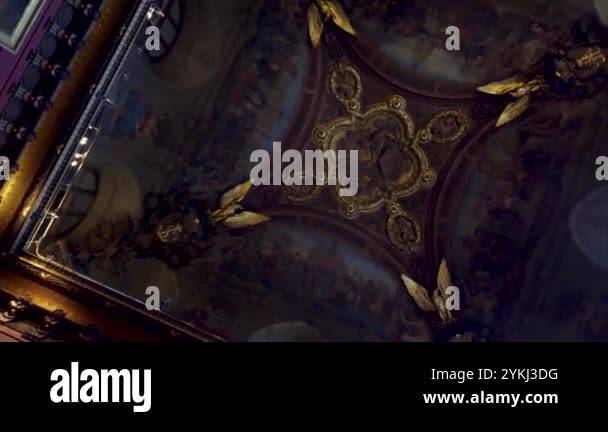 A majestic interior of a grand palace, featuring ornate gold frames ...