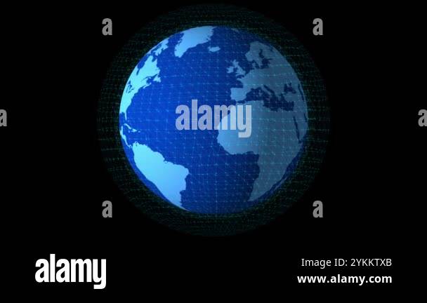 Earth globe black screen loop animation world map earth earth globe animated overlay for news ...
