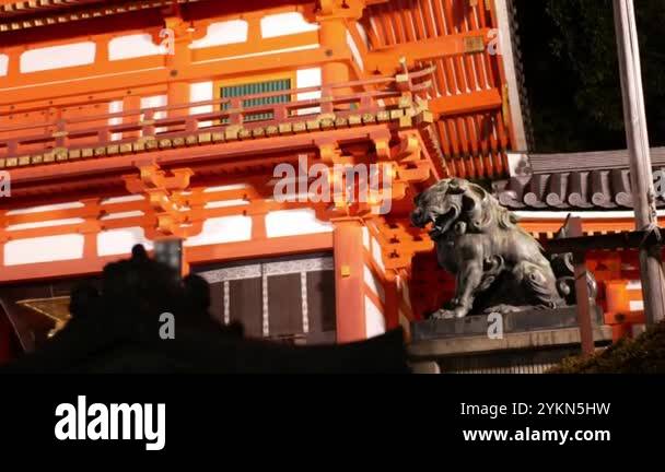 view to lion statue in night time infront of Main entrance gate of ...