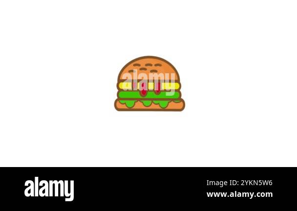 Cartoon burger outline Stock Videos & Footage - HD and 4K Video Clips ...