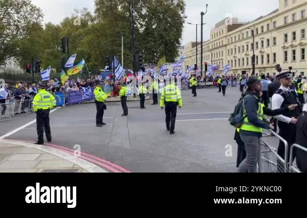 London, UK. 2nd Nov 2024. Metropolitan Police officers on duty at a pro ...