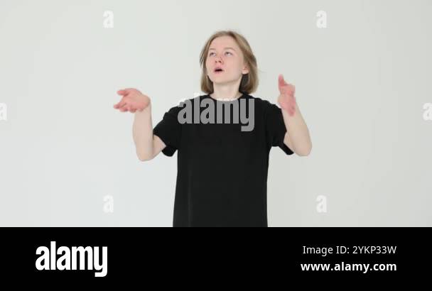 Tired young woman feeling overheated, suffering from heatstroke against ...