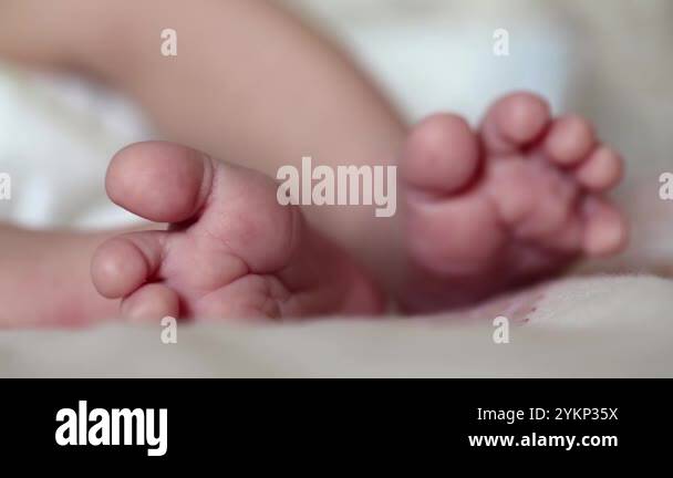 Newborn baby feet. Feet of neonatal 3 weeks old baby boy Stock Video ...
