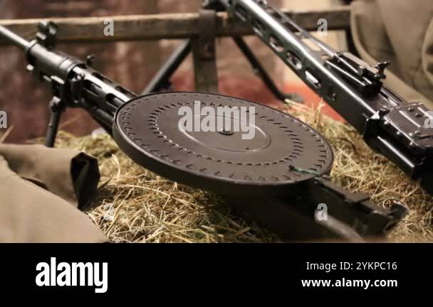 USSR Degtyaryov machine gun and German MG42 machine gun during the ...