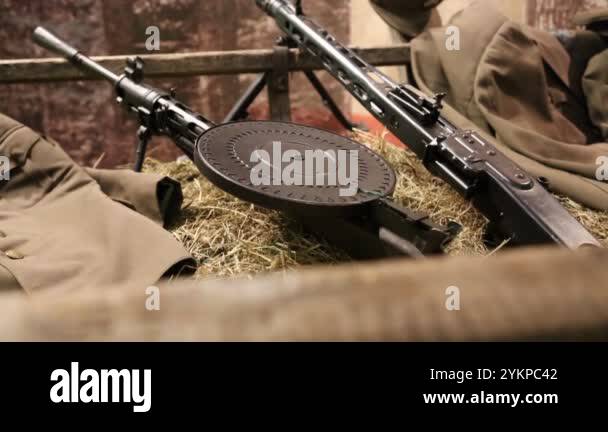 USSR Degtyaryov machine gun and German MG42 machine gun during the ...
