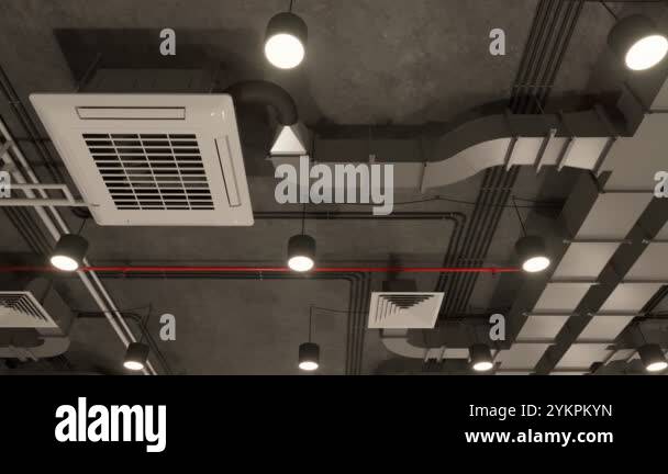 Electrical and ventilation systems, connections with cables and metal ...