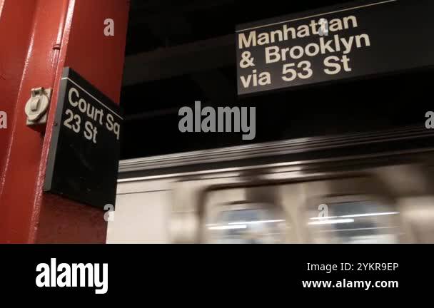 New York City subway station interior, underground metropolitan ...