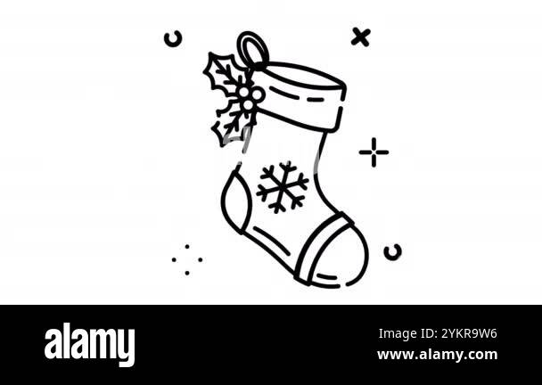 Sock line animated icon. Seamless looping video with alpha channel on ...