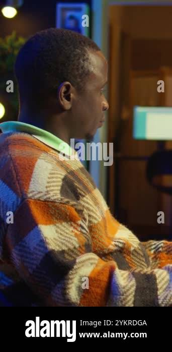 Vertical Video Freelance graphic designer working from home office on ...