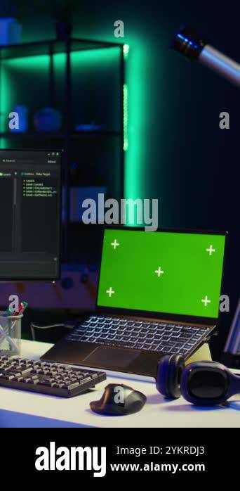 Vertical Video Black web developer handling database servers for safety ...