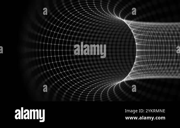 A torus shape with inward curving grid lines creating a tunnel-like ...