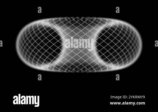 A torus-like shape illustrated with intersecting grid lines, creating a ...