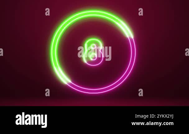 10 seconds countdown timer animation - Neon glowing countdown number ...