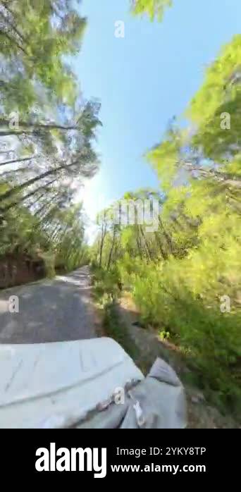 Vertical video. Crazy tunnel 360. The camera rises upward, capturing ...