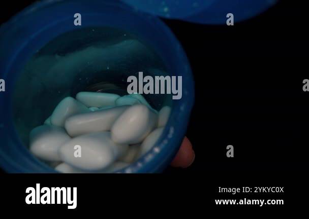 Dolly slider, close up. An internal view from inside a blue container ...