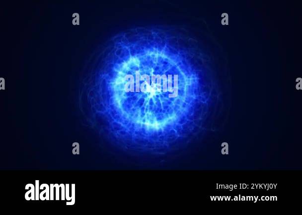 Abstract blue glowing wave of energy particles. Magical shiny digital ...