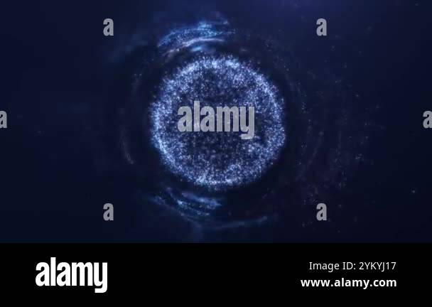 Energy purple grey sphere of glowing plasma particles levitating in space against the dark ...