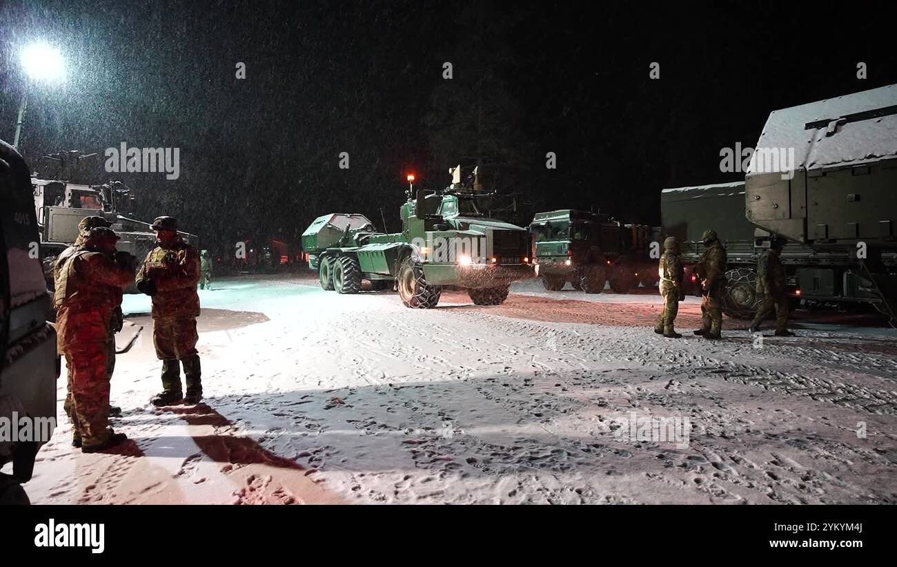 British Army deploys Archer artillery system in Finland Stock Video ...