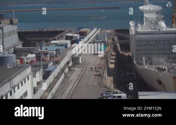 Port de Brest. Sunny day in port of Brest, France, featuring industrial ...