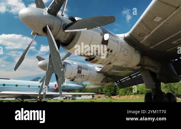 Wing of old TU-142 VPMK Bear-F Mod 4 Long-Range ASW propeller-driven ...