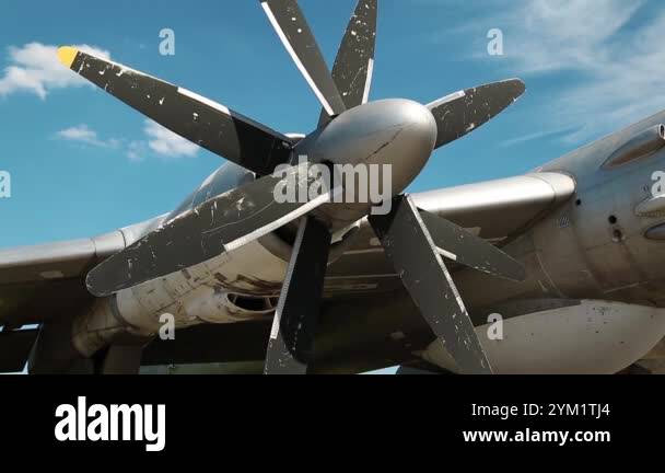 Wing of old TU-142 VPMK Bear-F Mod 4 Long-Range ASW propeller-driven ...