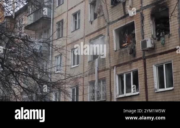 Consequences of a house explosionafter a missile attack. Rocket attack ...