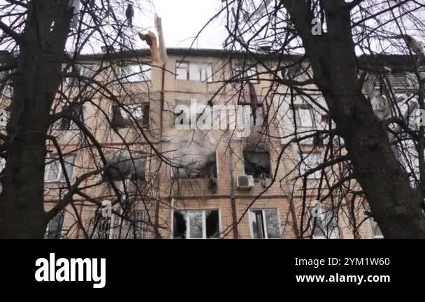 Consequences of a house explosionafter a missile attack. Rocket attack ...