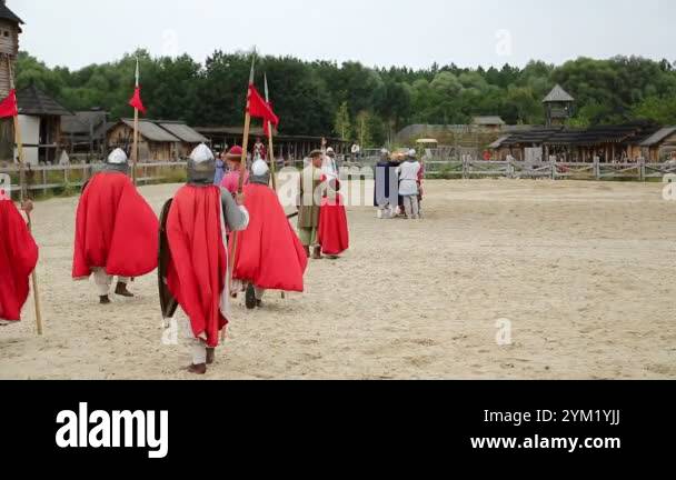 UKRAINE, KIEV REGION, KOPACHIV VILLAGE, AUGUST 14, 2016: Cultural and ...
