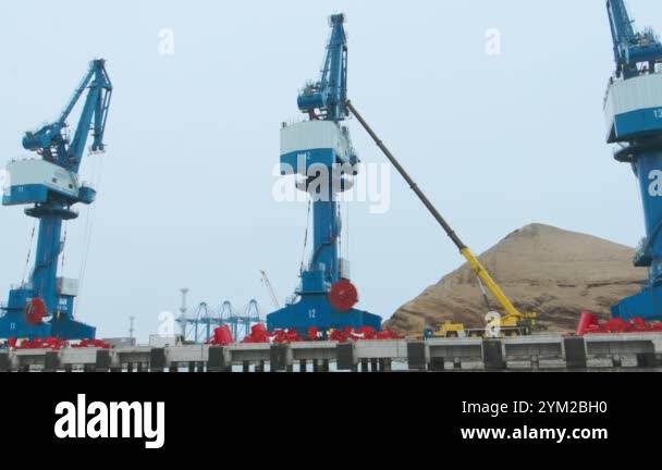 Chancay seaport. Located in Peru, Mega port under construction by the ...